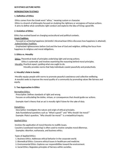Introduction To Ethics And Morality Pdf Morality