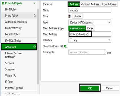 Technical Tip Allow MAC Addresses To Be Used In S Fortinet Community