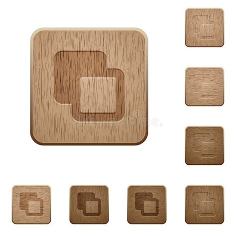Subtract Shapes Wooden Buttons Stock Vector Illustration Of Layers Objects 197295069
