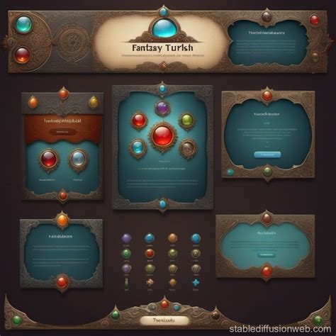 Turkish Design For Fantasy Software Interface Stable Diffusion Online