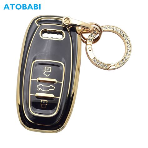Tpu 자동차 키 케이스 3 버튼 스마트 키 체인 원격 제어 Fobs 보호기 커버 아우디 A4 A5 A6 A7 Q5 Q8 R8 S4 S5 S6 S7 Rs4 Rs5자동차