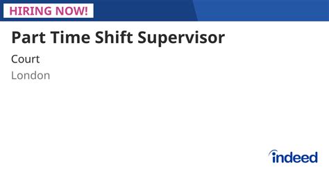 Part Time Shift Supervisor London W1t