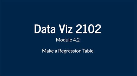 Make A Regression Table With Modelsummary Youtube