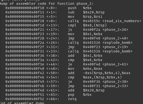 Solved Mov Ump Of Assembler Code For Function Phase2