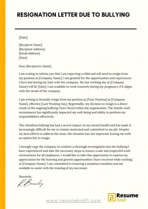 How To Write A Resignation Letter Due To Bullying With Samples 2023