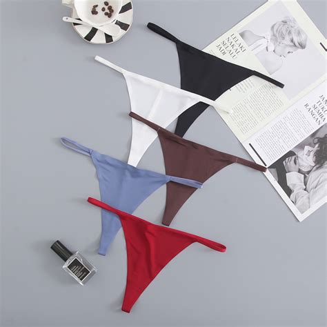 กางเกงชั้นในจีสตริง เอวต่ํา ผ้าเรยอน แบบนิ่ม สําหรับผู้หญิง Shopee Thailand