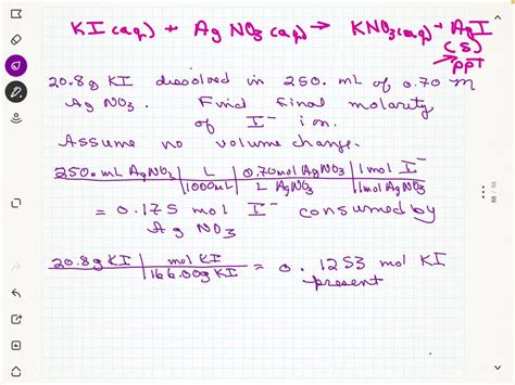 Solved Suppose 20 8 G Of Potassium Iodide Is Dissolved In 250 Ml Of A 0 70 M Aqueous Solution