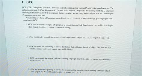 Solved 1 ﻿gccgcc Gnu Compiler Collection ﻿provides A Set