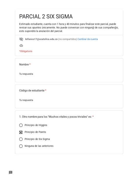 Parcial 2 Six Sigma 2 Pdf