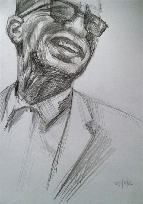Lightnin Hopkins Pencil Drawing By Charlie Adams Male Sketch Pencil Drawings Sketches