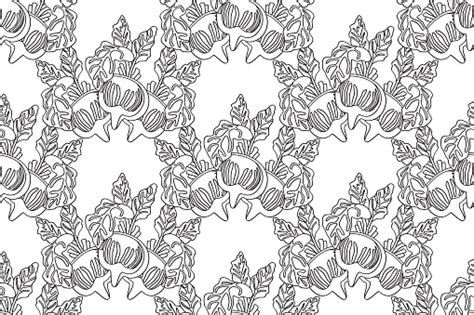 라인 아트 사탕무 식물 벡터 일러스트 레이 션과 완벽 한 패턴 손으로 그린 개요 반복 야채 패턴 배경 표지 색칠 공부 책 섬유 패션 프린트 생일 카드에 대한 그래픽 디자인