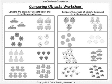 Comparing Objects Year 1 Teaching Resources