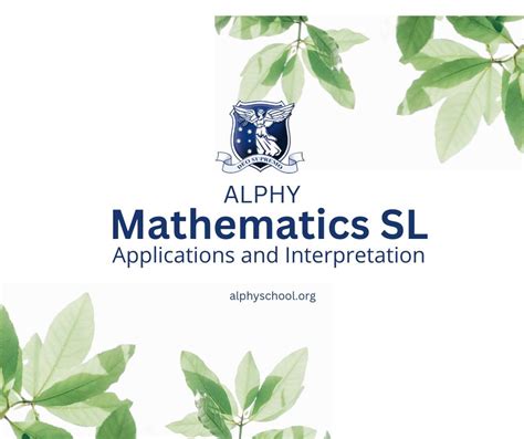 Ib Mathematics Applications And Interpretation Sl Alphy School