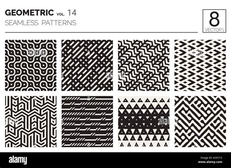 Minimal Geometric Seamless Patterns Set Stock Vector Image And Art Alamy