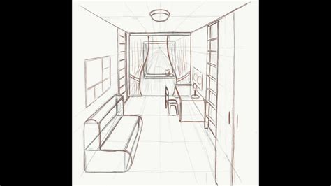 Перспектива комнаты Рисование карандашом поэтапно Howtodraw A Room Step By Step Drawing Youtube
