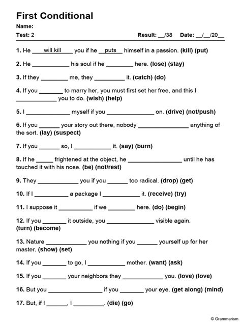 Grammarism First Conditional Test 2 1487432 Pdf
