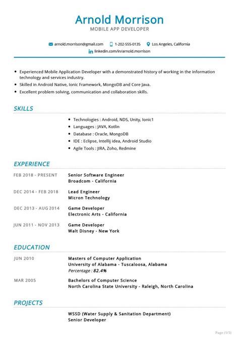 Mobile App Developer Resume For 2025 Resumekraft
