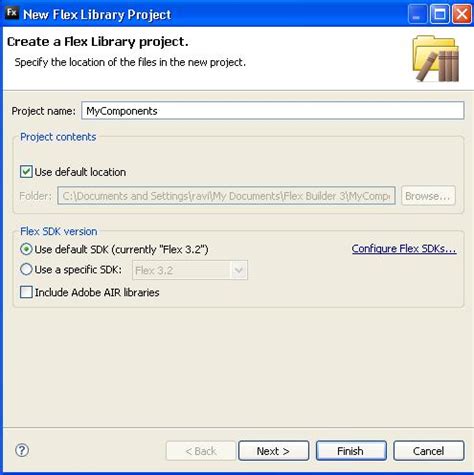 Creating SWC In Flexbuilder