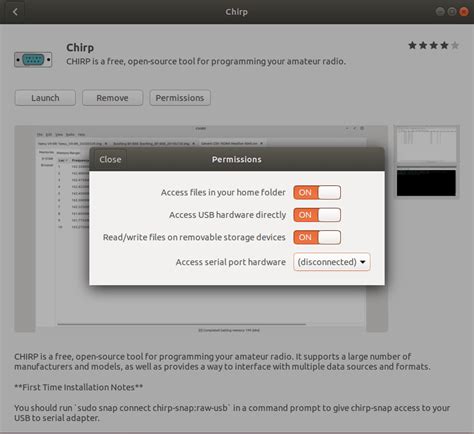Install CHIRP On Linux Snap Store