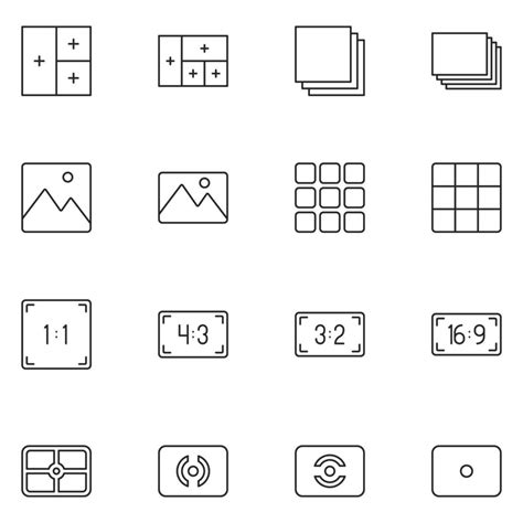 Photography Line Icon Set Vector 12752102 Vector Art At Vecteezy