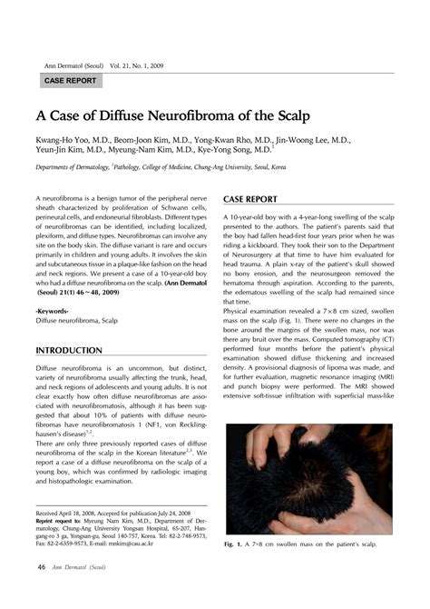 Pdf A Case Of Diffuse Neurofibroma Of The Scalp