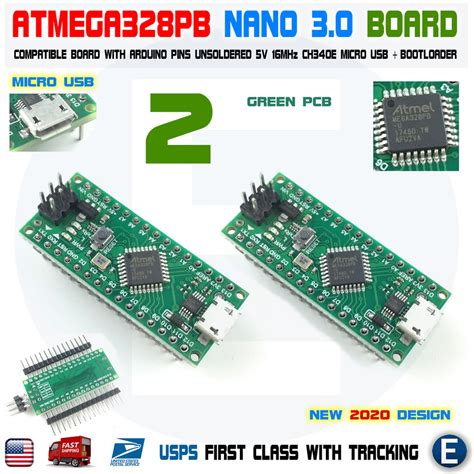 2pcs Nano V30 Compatible Board Atmega328p Mu For Arduino Micro Usb Un