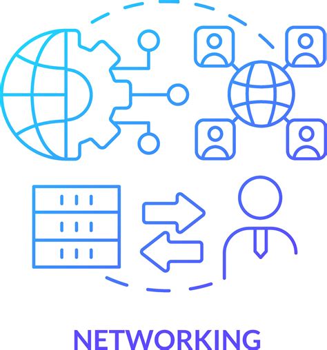 Networking Blue Gradient Concept Icon Client Server Connection Data Access Programming Skills
