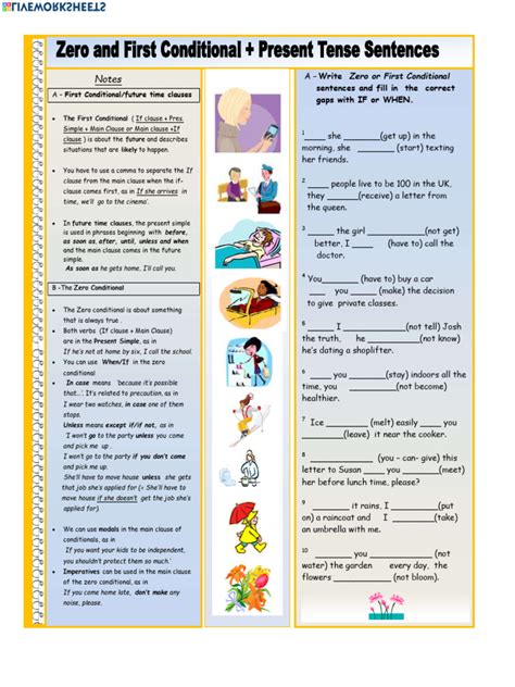 Zero And First Cond Ex Pdf Clause Syntax