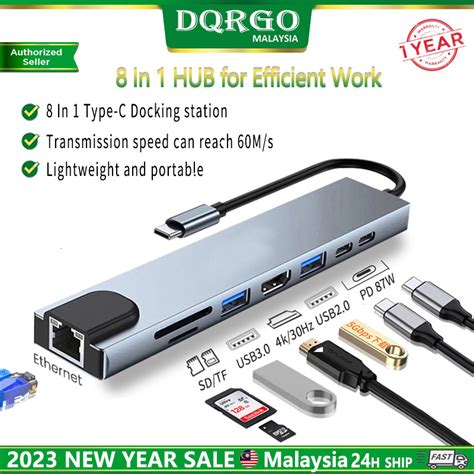 Ready Stock In Type C To USB Laptop Hub PD W Fast Charge Docking Station With USB TD SD