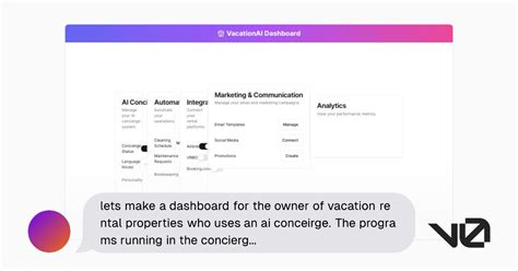 lets make a dashboard for the owner of vacation rental properties who