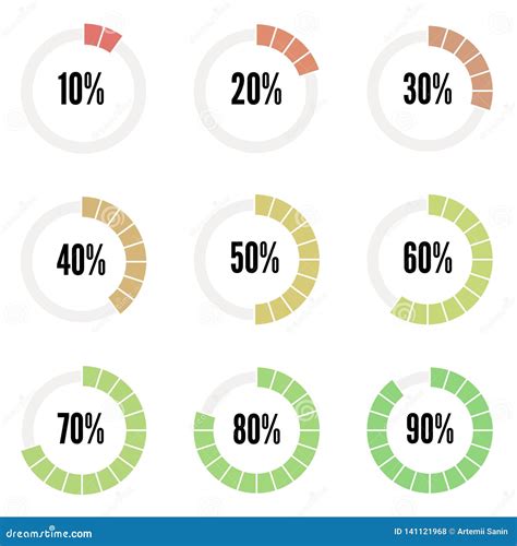 Color Progress Indicators Set Vector Illustration For Design Stock