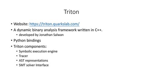 Triton And Symbolic Execution On Gdb Ppt Download