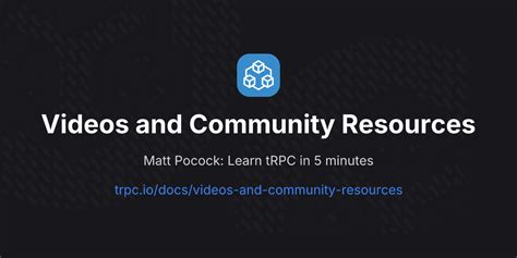 videos and community resources trpc