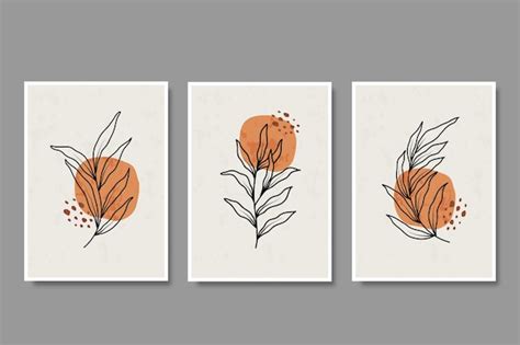 Premium Vector Abstract Modern Botanical Wall Art Decoration