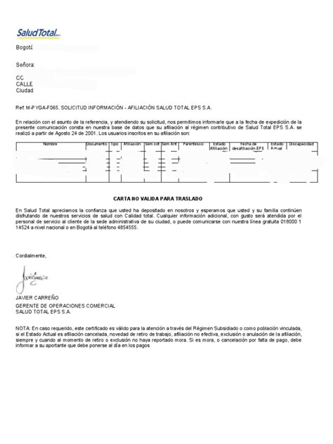 Certificado Salud Total Pdf