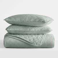 Becky Cameron All Season 3 Piece Diamond Stitch Quilt Set With Shams