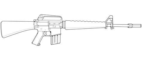 Premium Vector Firearms Line Art Style Shooting Gun Weapon Illustration Vector Line Gun
