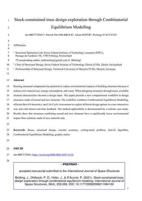 Pdf Stock Constrained Truss Design Exploration Through Combinatorial