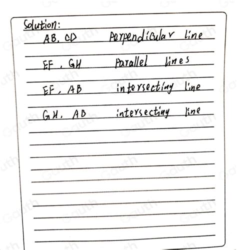 solved a enumerate the pairs of lines in the given figure identify