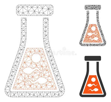 Sperm Liquid Vector Mesh Wire Frame Model And Triangle Mosaic Icon Stock Vector Illustration