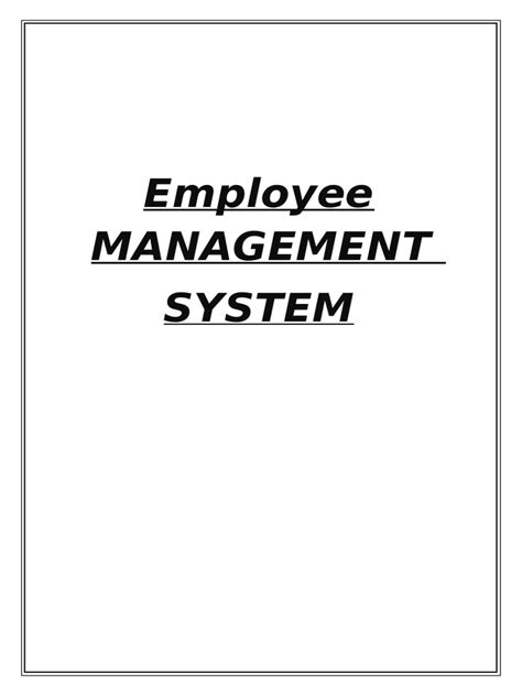 Employee Management System Pdf Databases Computer Data