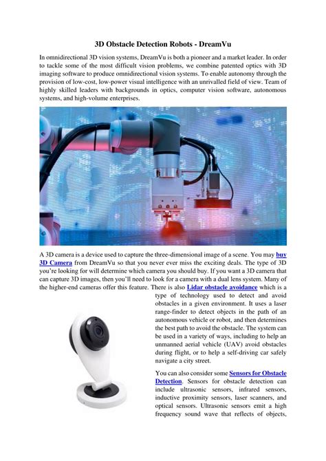 Ppt 3d Obstacle Detection Robots Powerpoint Presentation Free