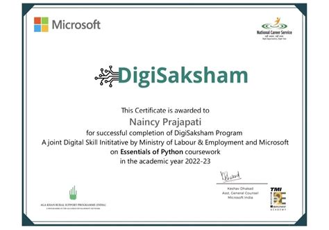 naincy prajapati on linkedin pythoncertification codingskills pythonmastery