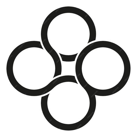 Premium Vector Interlocking Circles 4 Interlocking Circle Symbol Element Vector Illustration