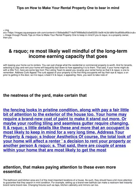 ppt tips on how to make your rental property one to remember