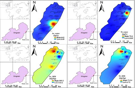 Spatial Distribution Of Selected Elements Such As Tl And As In Water Download Scientific