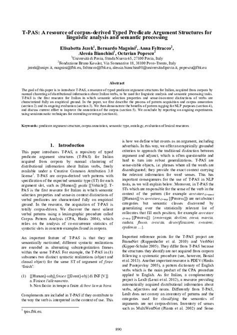Pdf T Pas A Resource Of Corpus Derived Typed Predicate Argument Structures For Linguistic