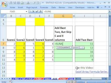 Excel Magic Trick 419 Add Two Largest But Skip Columns C E YouTube