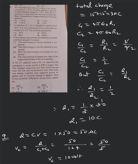 A 10μf Capacitor And A 20μf Capacitor Are Connected In Series Across 200