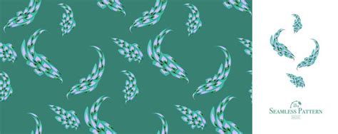 Premium Vector Decorative Peacock Feather Seamless Pattern